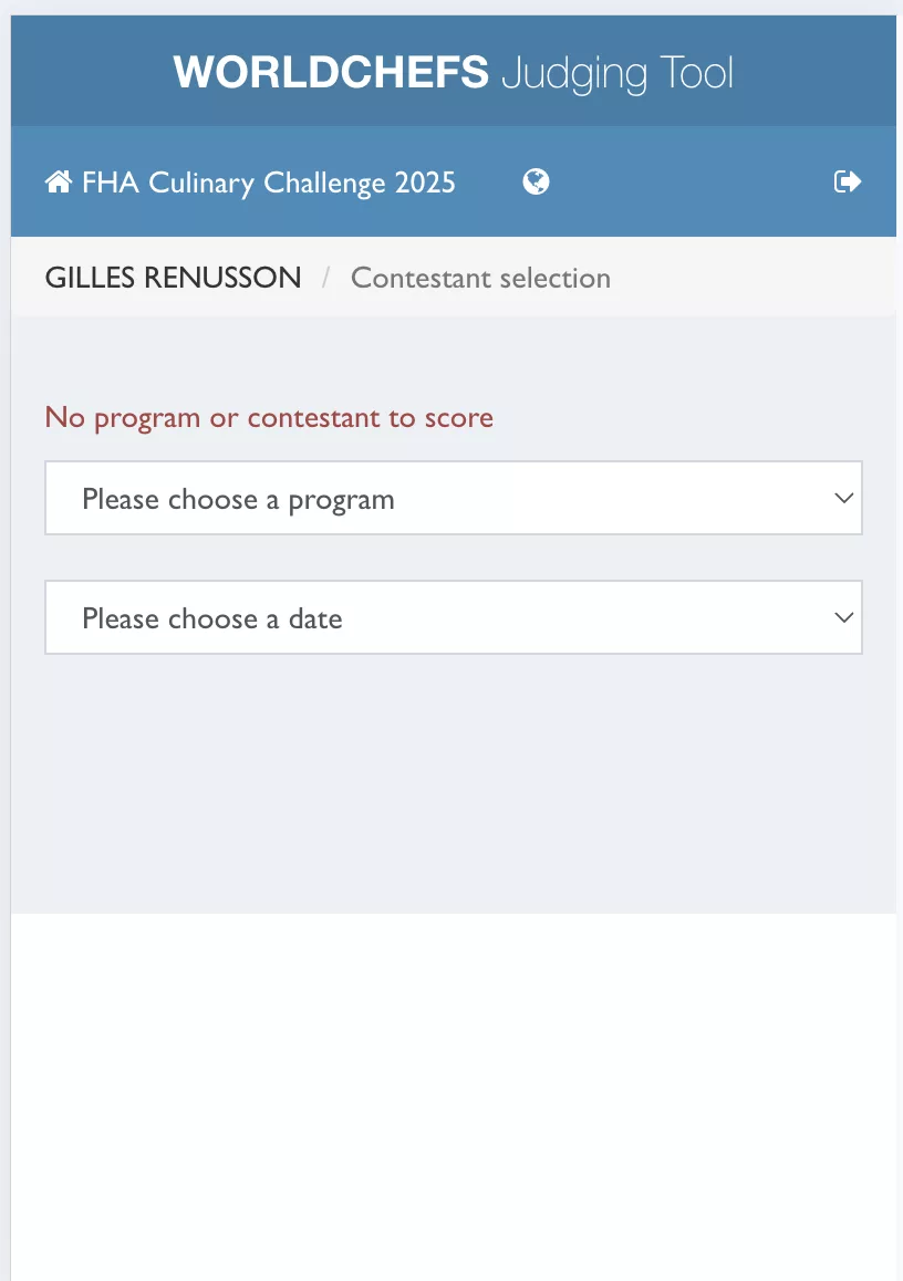 Digital Judging - WORLDCHEFS